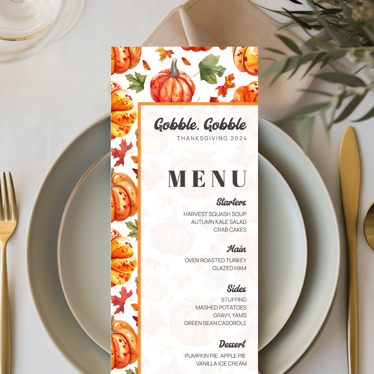Gobble Gobble Menu – Luster Designs